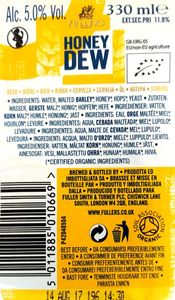 Drink Label: Honey Dew - Organic Golden Ale (Fuller, Smith & Turner P.L ...