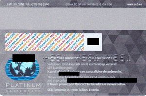 Bank Card: SEB Credit Platinum (02-16) (SEB Pank, EstoniaCol:EE-MC-0152