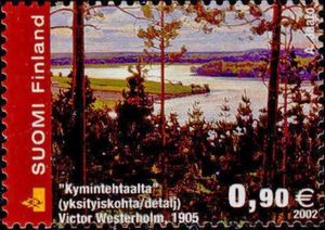 Stamp: Kymi River, Painting by Victor Westerholm (Finland(Paintings ...