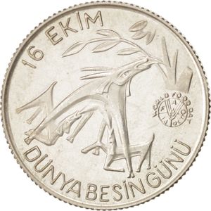 Moneda: 1,500 Lira (F.A.O.) (Türkiye (Turquía)(1981 - World Food Day ...