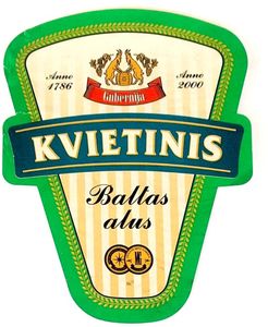 Štítok z nápoja: Kvietinis Baltas Alus (Alaus kombinatas Gubernija ...