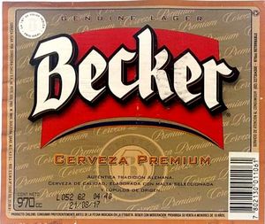 Drink Label: Becker Cerveza Premium (Cervecerias Chile, ChileCol:CL ...