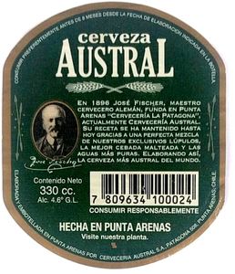 Drink Label: Austral (Cerveceria Austral CCU, ChileCol:CL-BEER-000084