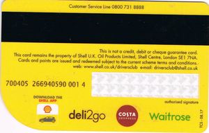 Functional Card: Shell Drivers Club. Deli2go - Costa - Waitrose ...