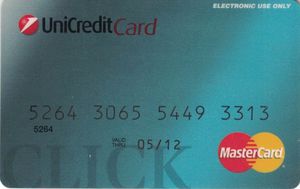 Bank Card: UniCredit Card Click (UniCredit Banca, ItalyCol:IT-MC-0037