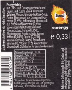 Drink Label: Spezi (Brauhaus Riegele, Germany, Federal RepublicCol:DE ...