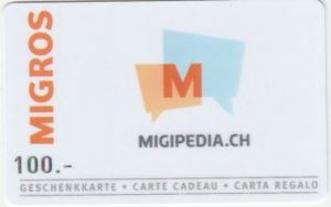 Gift Card: Migipedia (Migros, Switzerland(Migros) Col:CH-MIG-0444-100-V7