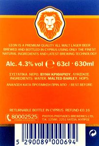 Etiqueta de bebida: Leon Original Cyprus Beer (Photos Photiades ...