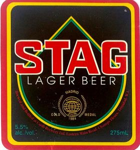 Drink Label: Stag Lager Beer (Carib Brewery LTD., Trinidad and ...