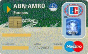 Bank Card: ABN-AMRO Europas ec01-00 (ABN-AMRO Bank, NetherlandsCol:NL ...