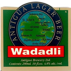 Flaschenetikett: Wadadli - Antigua Lager Beer (Antigua Brewery Ltd ...