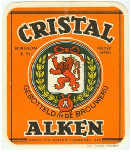 Drink Label: Cristal Alken (Alken-Maes S.A., BelgiumCol:BE-BEER-019070