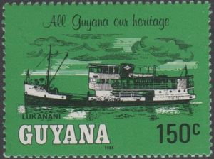 Stamp: Lukanani (Guyana(Riverboats) Mi:GY 982,Sn:GY 665,Yt:GY 825,Sg:GY ...