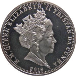 Coin: 1 Crown (75th anniversary of WWII, Roosevelt & Churchill ...