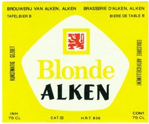 Drink Label: Blonde Alken (Alken-Maes S.A., BelgiumCol:BE-BEER-019188