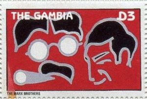 Stamp: Groucho, Gummo Marx (Gambia(World War II - Motion Pictures (1995 ...