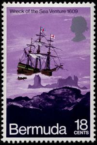 Stamp: Wreck of "Sea Venture" (Bermuda(Voyage of Sir George Somers) Mi ...