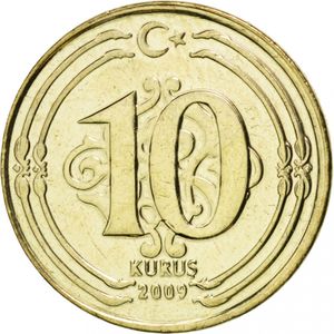 Moneda: 10 Kuruş (Türkiye (Turquía)(2009~Today - 12th Circulation ...