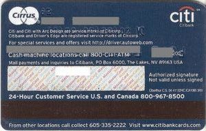 Bank Card: Citi Driver's Edge (Citibank, United States of AmericaCol:US ...