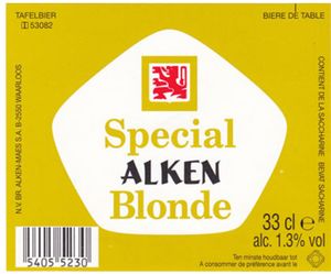 Drink Label: Special Blonde Alken (Alken-Maes S.A., BelgiumCol:BE-BEER ...
