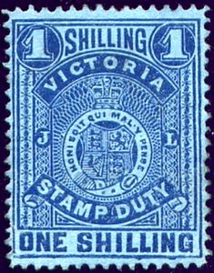 Stamp: 1 Shilling Stamp Duty (Victoria(Stamp Duty) Mi:AU-VI ST17,Sn:AU ...
