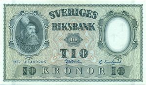 Banknote: 10 Kronor (Sweden(1952-1973 Issue) Wor:P-43e.51