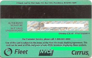 Bank Card: Fleet Total Access Check Card (Fleet Bank, United States of ...