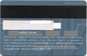 Bank Card: BOV Bank of Valletta (Bank of Valletta p.l.c., MaltaCol:MT ...