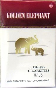 Cigarette Pack: Golden Elephant (MyanmarCol:MM-CT-0002