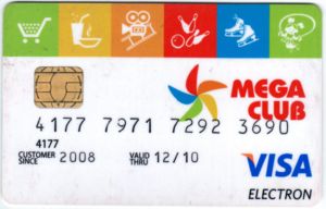 Bank Card: Mega Club (Kazkommertsbank, KazakhstanCol:KZ-VE-0035