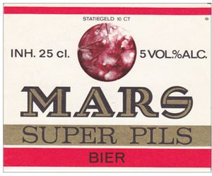 Drink Label: Mars Super Pils (Alken-Maes S.A., BelgiumCol:BE-BEER-019386