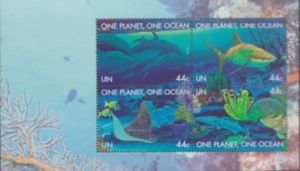 Stamp: One planet one ocean (UNO New York(One planet one ocean) Mi:NT ...