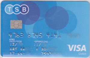 Bank Card: VISA Debit (TSB Bank, United Kingdom of Great Britain ...