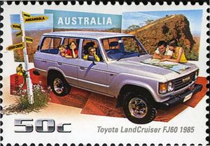 Stamp: Toyota LandCruiser FJ60, 1985 (Australia(Driving through the ...