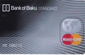 Bank Card: Bank of Baku Standard (Bank of Baku, AzerbaijanCol:AZ-MC-0013.01