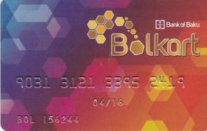Bank Card: Bolkart (Bank of Baku, AzerbaijanCol:AZ-GM-0006