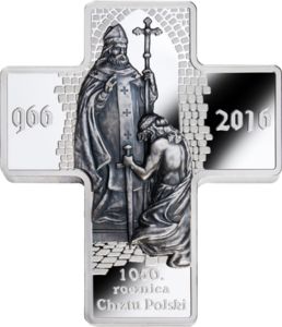 Coin: 25 Dollars (Jubilee Polish Polish baptism. 1050 years) (Niue ...