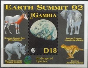 Stamp: Earth from Space (Gambia(Earth Summit '92 - Rio de Janeiro ...