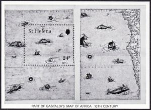 Stamp: Part of Gastaldi's Map of Africa, 16th Century (Saint Helena ...