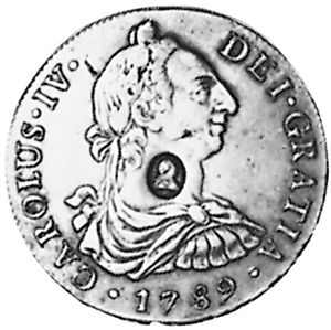 Coin: 1 Dollar (countermarked) (United Kingdom of Great Britain ...