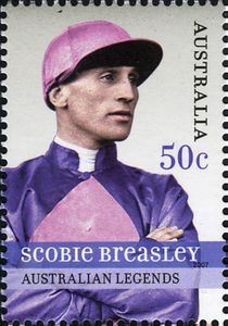 Selo: Scobie Breasley (jockey), 1936 (Austrália(Australian Legends ...