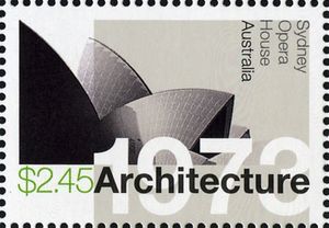 Stamp: Sydney Opera House, 1973 (Australia(Landmarks: Modernist ...