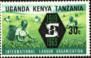 Stamp: ILO Emblem and Agriculture (British East Africa (Kenya, Uganda ...