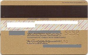 Bank Card: Commerzbank MasterCard (01.99) (Commerzbank, Germany ...