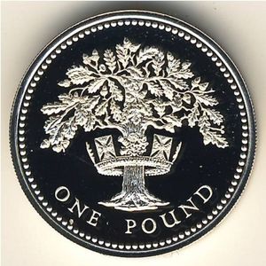 Coin: 1 Pound (Oak Tree of England - Silver edition) (United Kingdom of ...