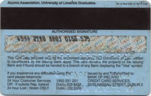 Bank Card: University Of Limerick (Bank of Ireland, IrelandCol:IE-VI ...