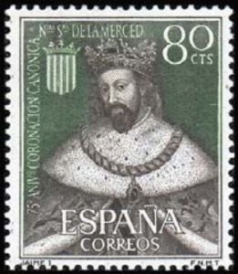 Stamp: King James I (Spain(75th Anniversary Coronation of Our Lady of ...