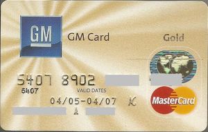 Bank Card: GM Card (Household Bank, United States of America) Col:US-MC ...
