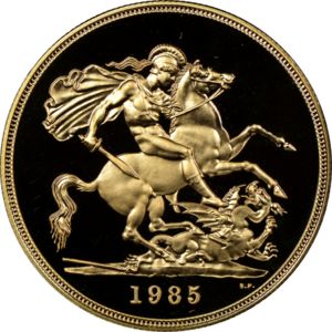 Coin: 5 Sovereign (Quintuple Sovereign, 5 Pounds Elizabeth II) (United ...