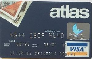 Bank Card: Atlas (Corporacion Financiera Atlas, Chile) Col:CL-VI-0012